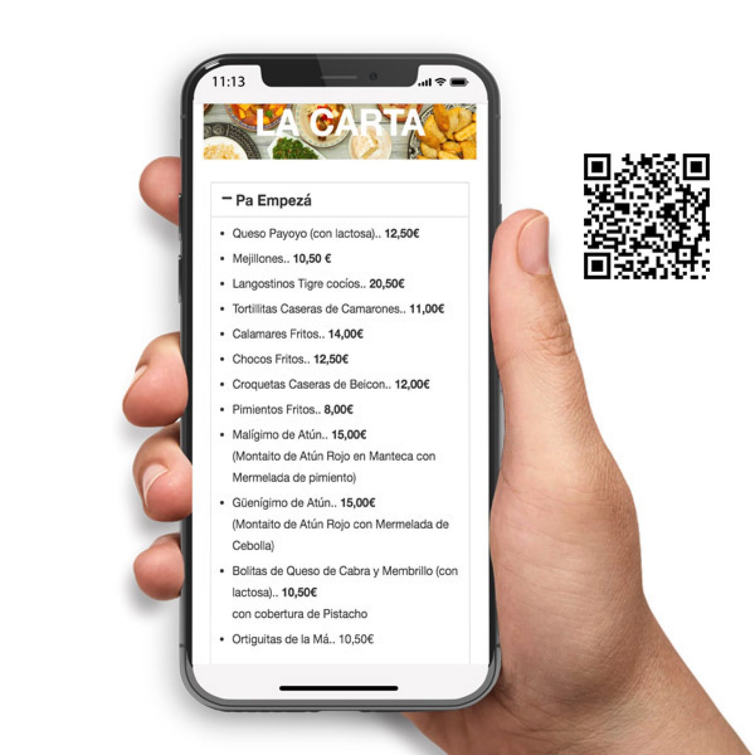 Carta Digital con QR para Restaurantes | Zahara Shopping